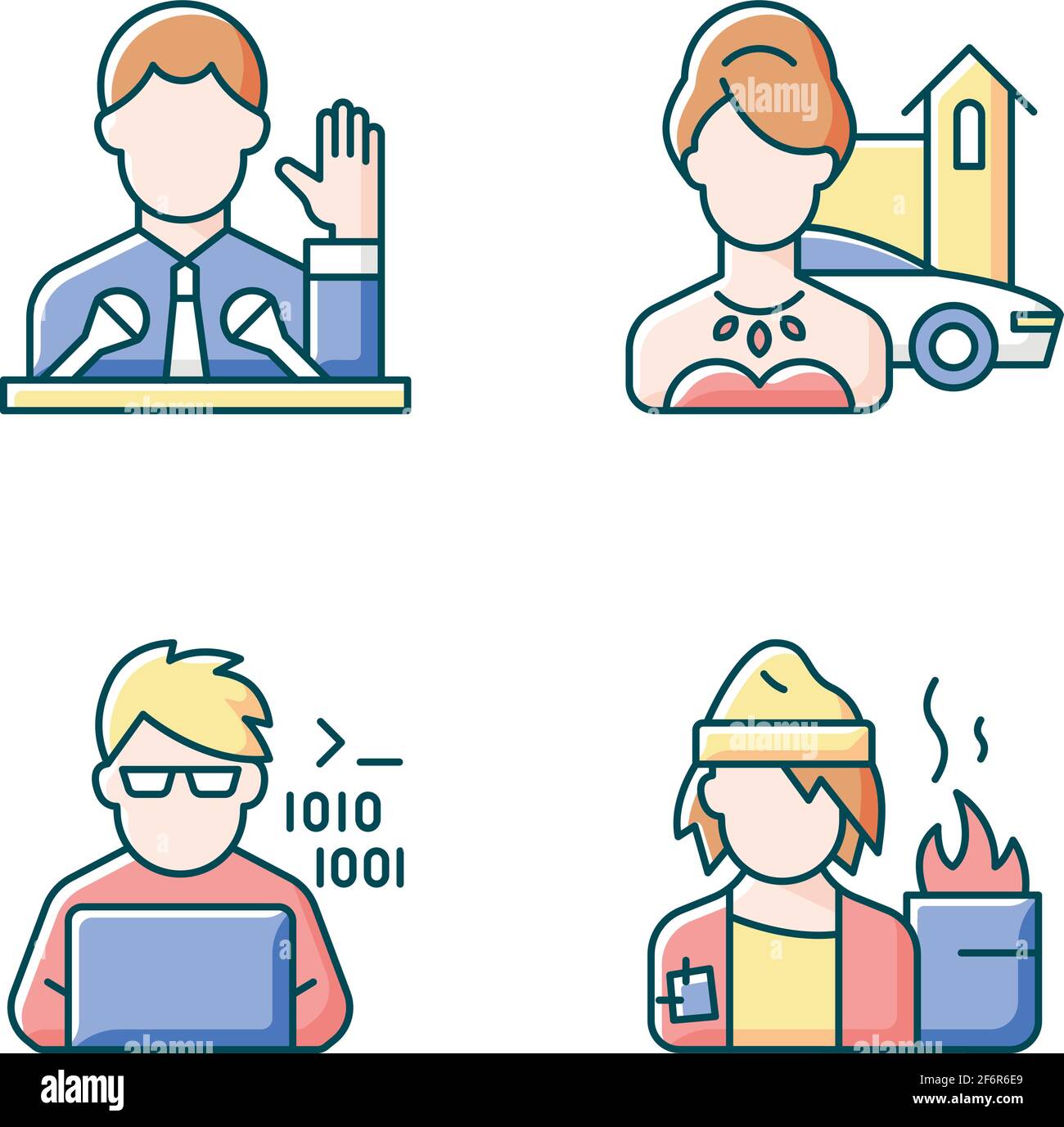 Social status type RGB color icons set Stock Vector Image & Art - Alamy