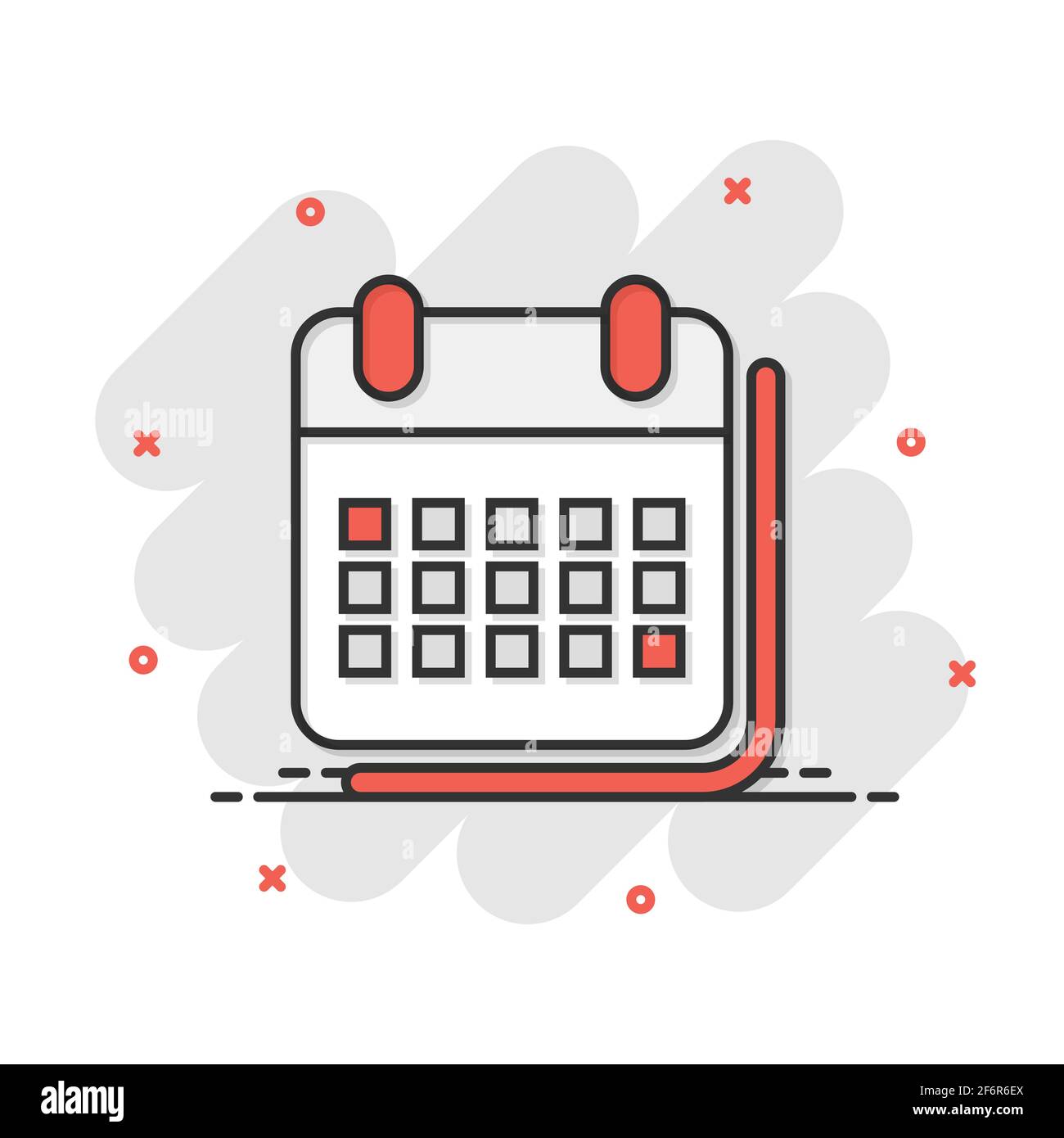 Calendar organizer icon in comic style. Appointment event vector ...