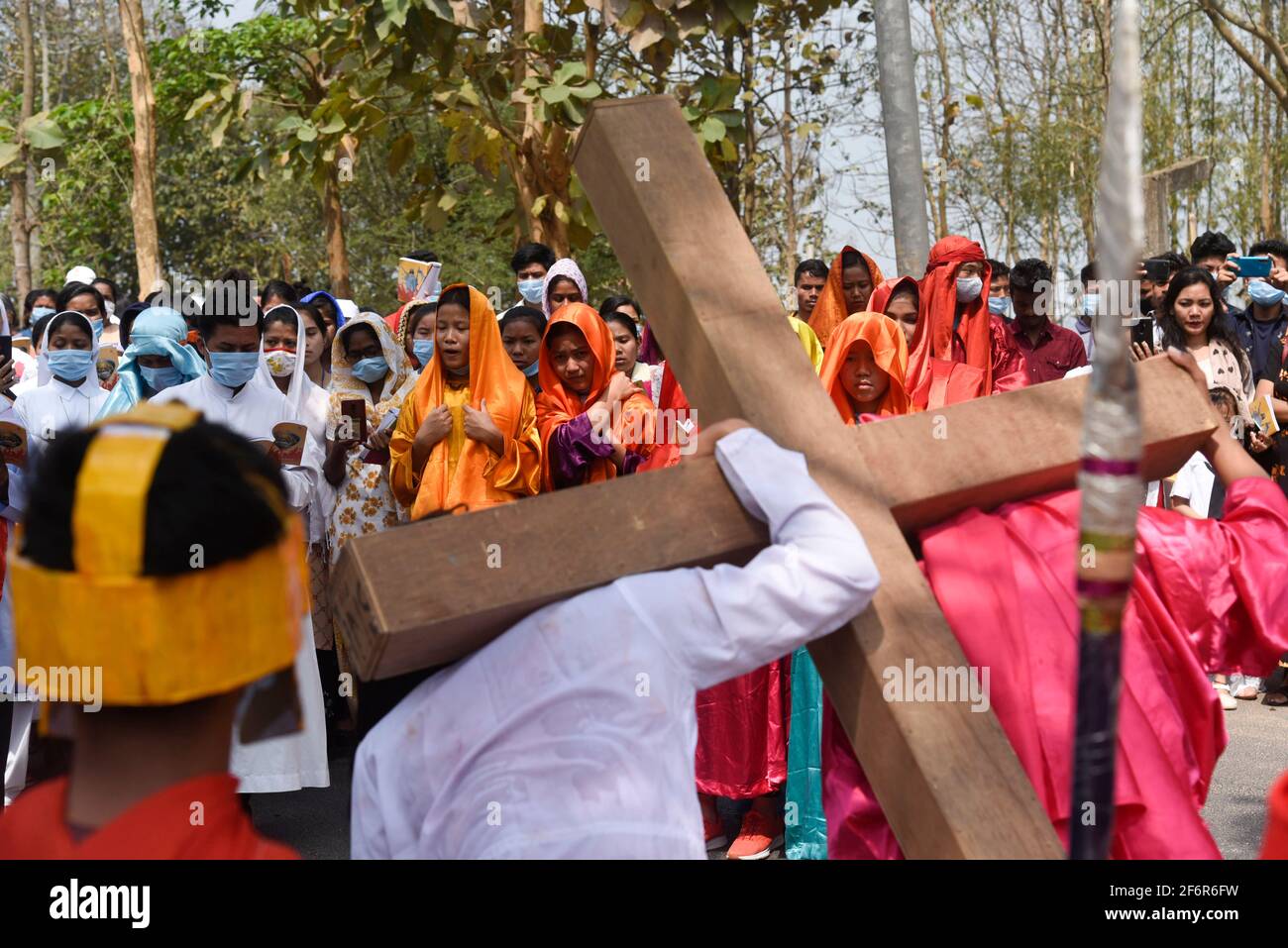 Guwahati, Assam, India. 2nd Apr, 2021. Christian devotee dressed as ...