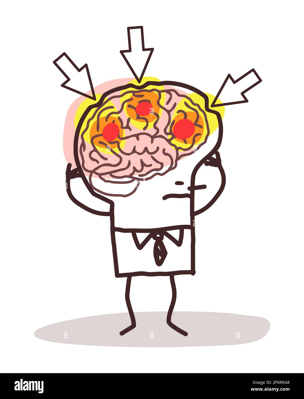 Hand drawn Cartoon man Suffering because of a Headache Stock Vector ...