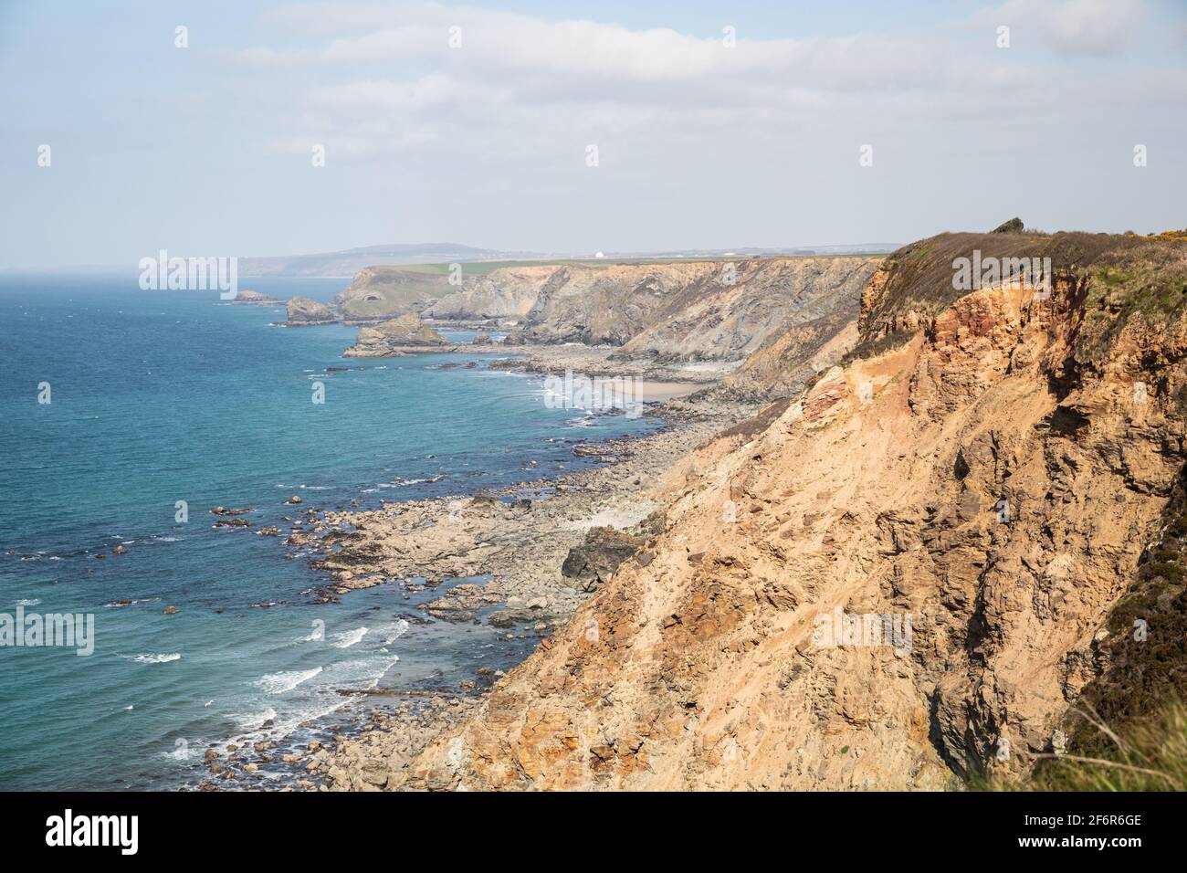 North Cliffs,Cornwall,2nd April 2021,Stunning views seen from the South ...