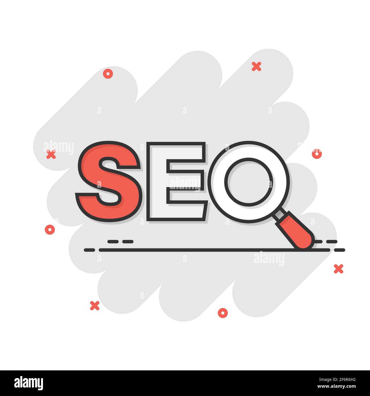 Seo analytics icon in comic style. Social media vector cartoon ...
