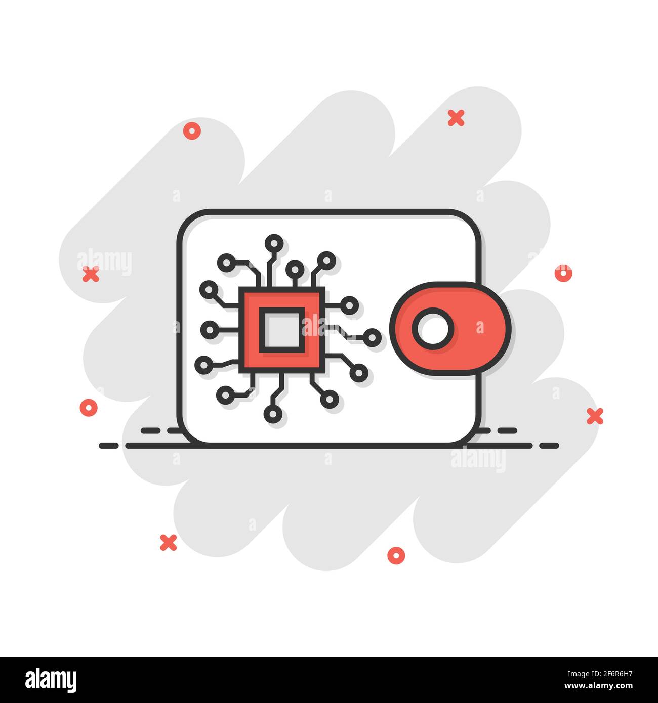 Digital wallet icon in comic style. Crypto bag vector cartoon ...