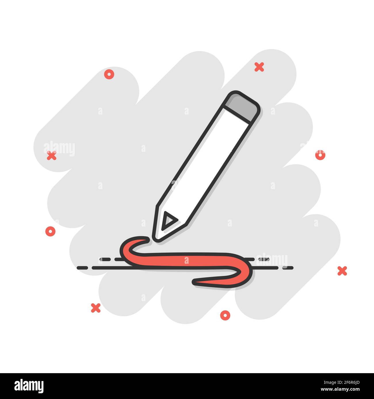 Pencil notepad icon in comic style. Document write vector cartoon ...