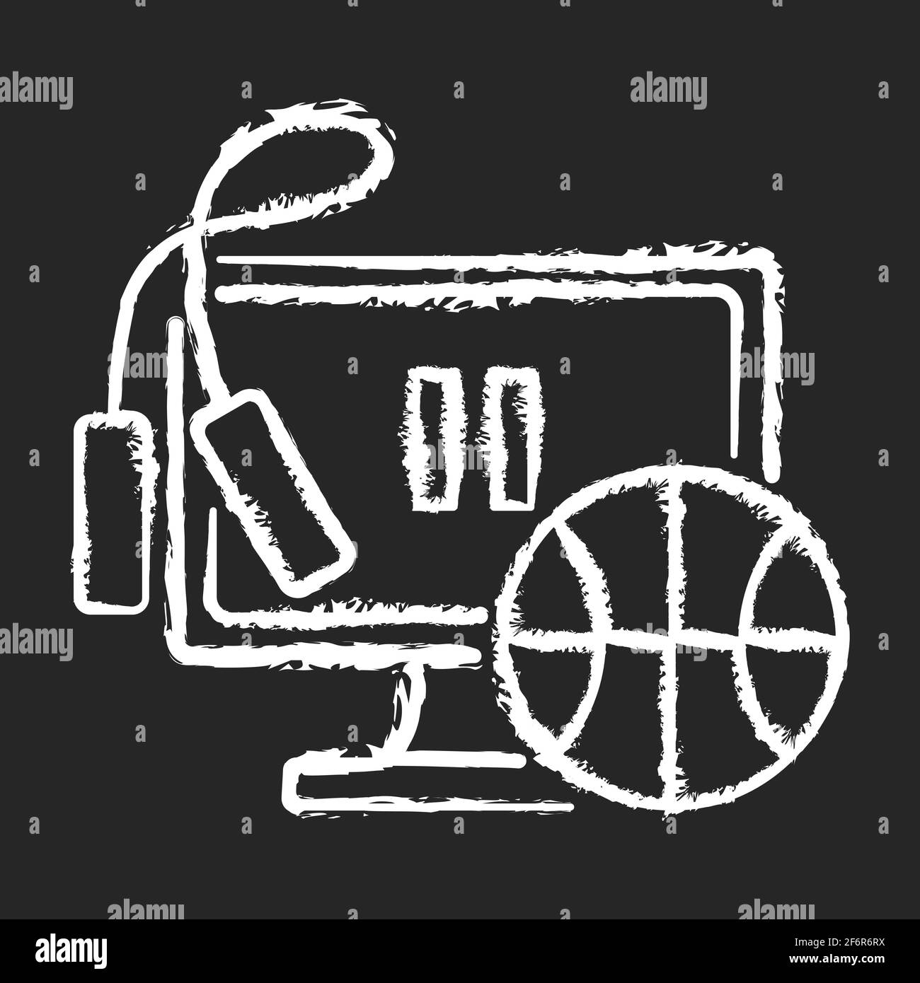 Taking exercise break chalk white icon on black background Stock Vector ...