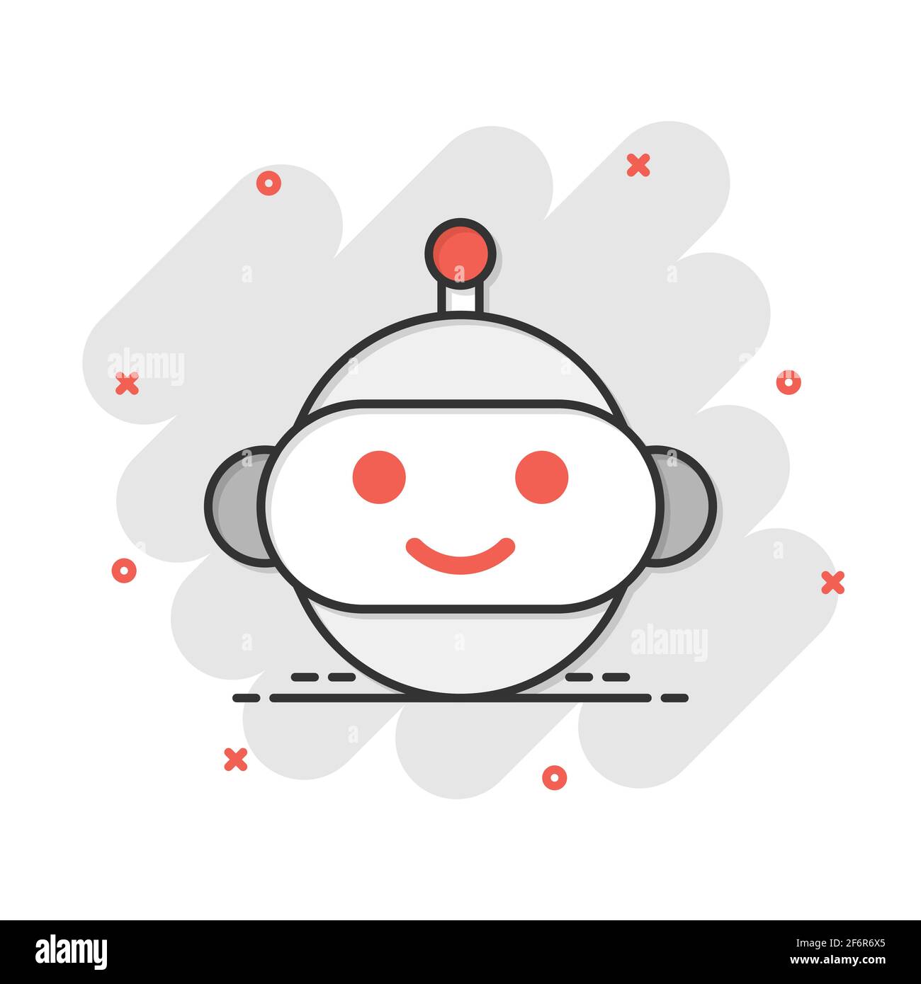 Cute robot chatbot icon in comic style. Bot operator vector cartoon ...