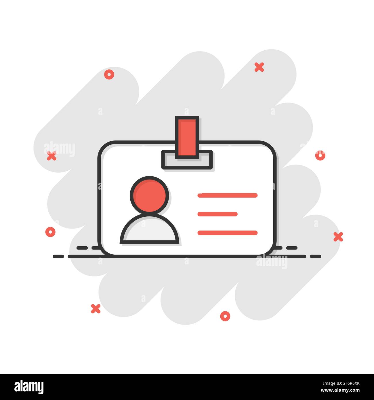 Id card icon in comic style. Identity badge vector cartoon illustration ...