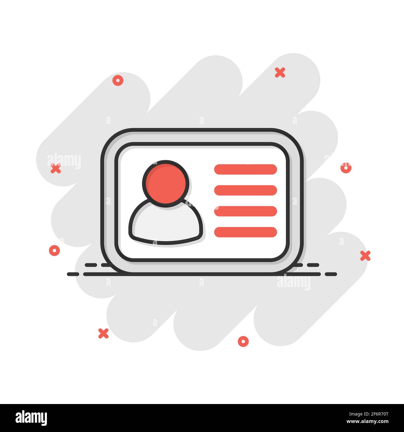 Id card icon in comic style. Identity badge vector cartoon illustration ...