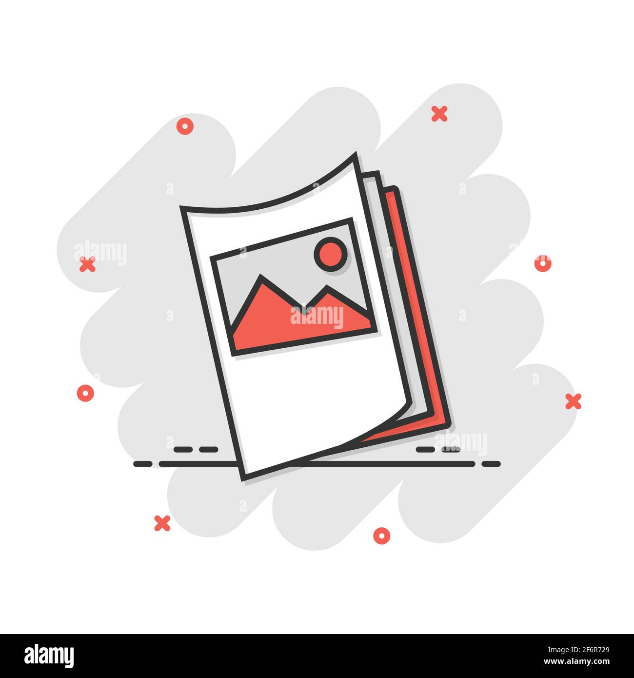 Flyer leaflet icon in comic style. Brochure sheet vector cartoon ...