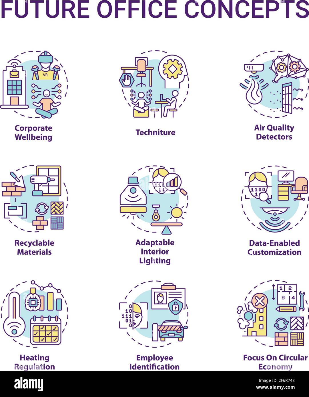 Future office concept icons set Stock Vector Image & Art - Alamy