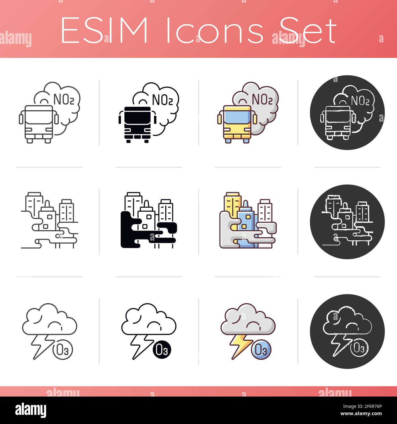 Air pollution icons set Stock Vector Image & Art - Alamy