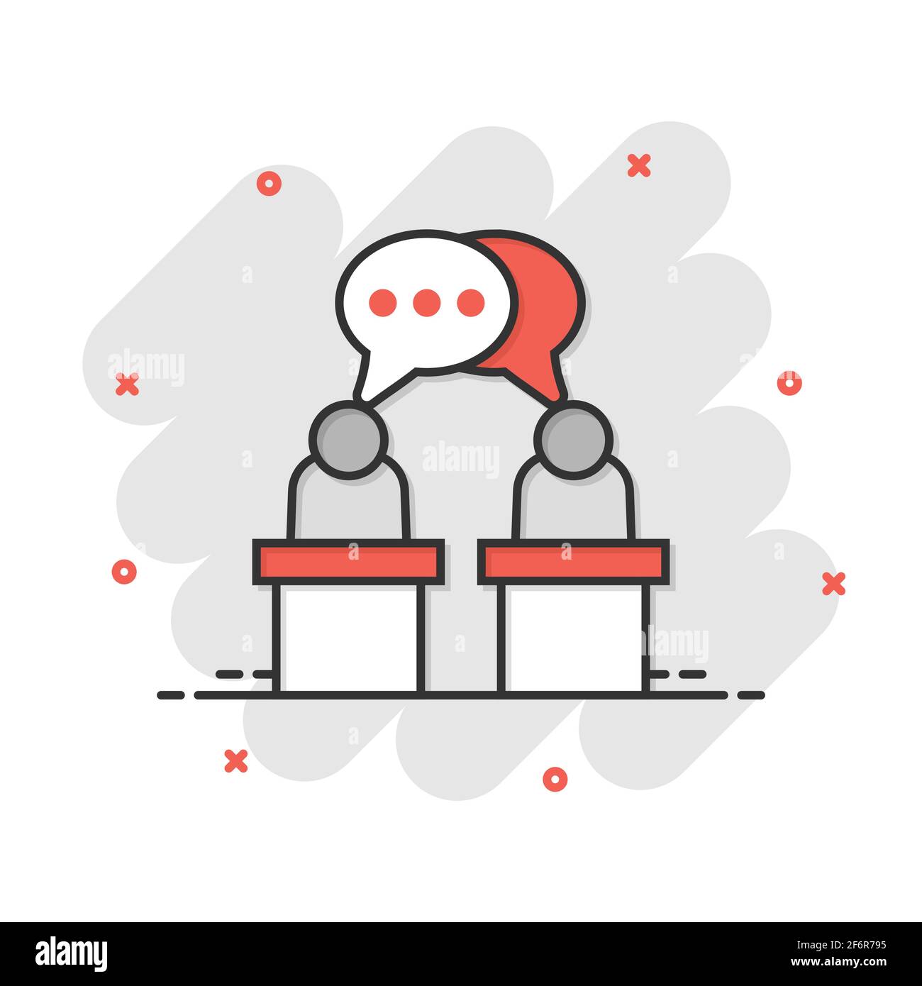 Politic debate icon in comic style. Presidential debates vector cartoon ...