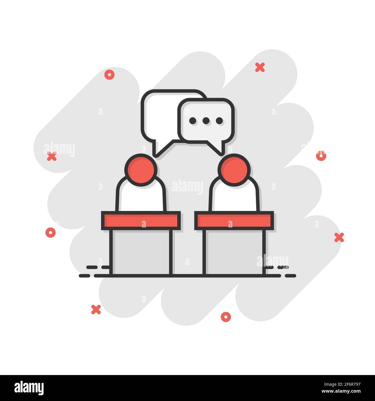 Politic debate icon in comic style. Presidential debates vector cartoon ...