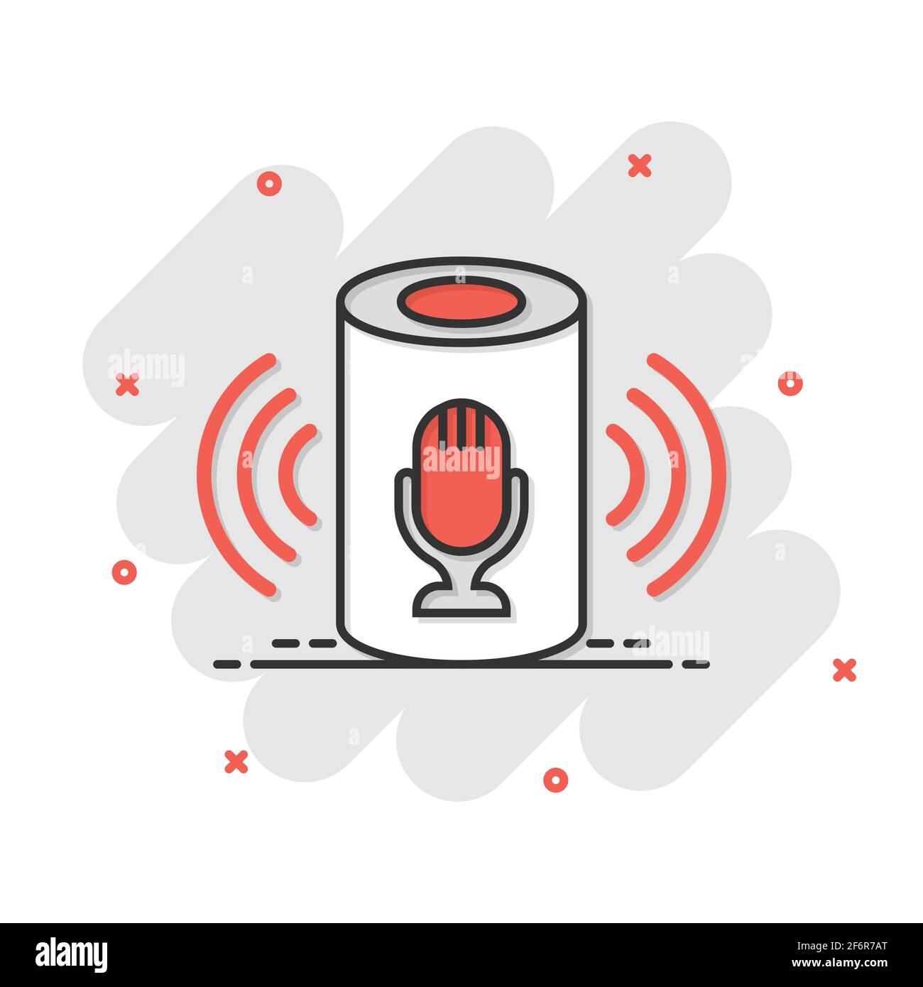 Voice assistant icon in comic style. Smart home assist vector cartoon ...