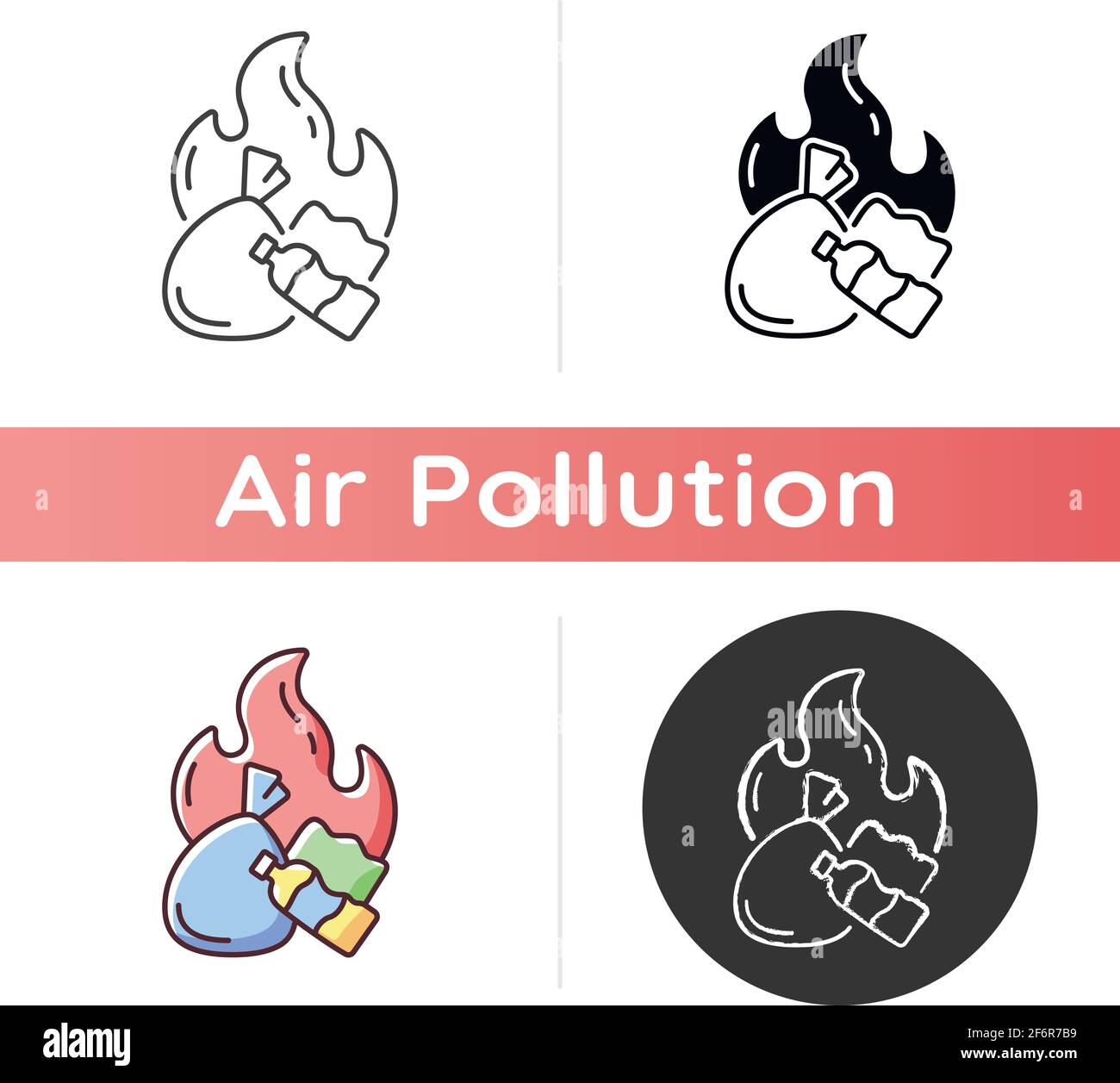 Burning garbage icon Stock Vector Image & Art - Alamy