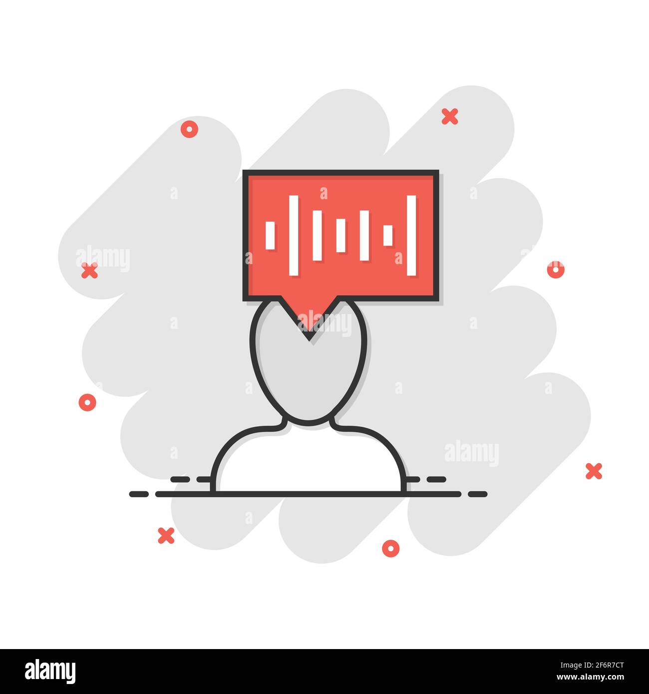 Voice recognition icon in comic style. Authentication sound vector cartoon illustration on white ...