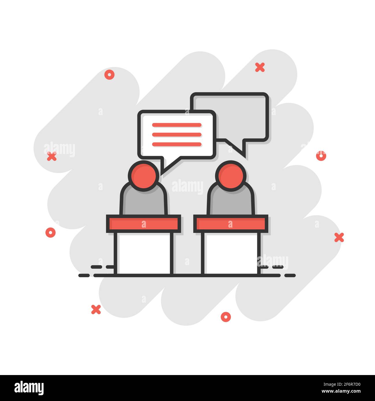 Politic debate icon in comic style. Presidential debates vector cartoon ...