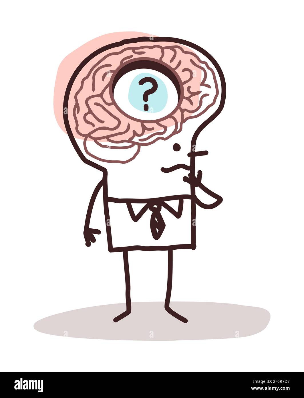 Hand drawn Cartoon man with a hole in Brain and memory Disorders Stock ...