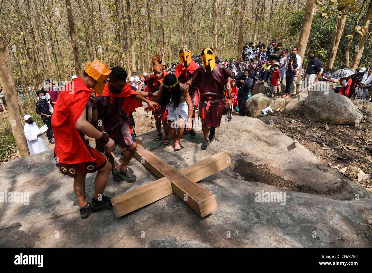 Guwahati, Assam, India. 2nd Apr, 2021. Christian devotee dressed as ...