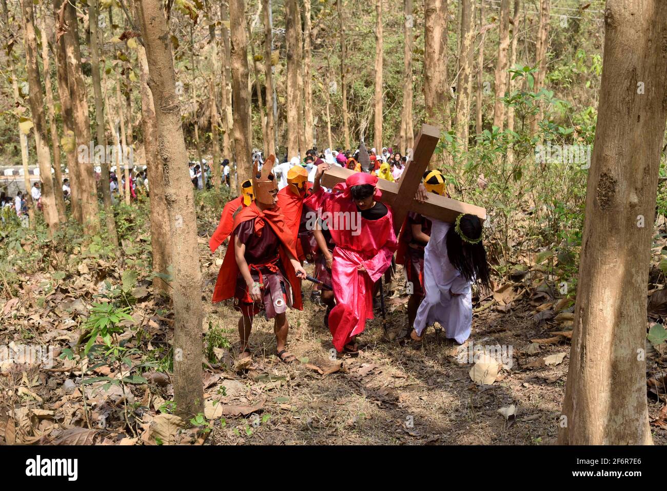 Guwahati, Assam, India. 2nd Apr, 2021. Christian devotee dressed as ...
