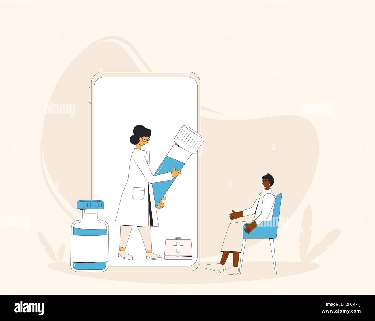 Online medical consultation. Telemedicine. Doctor distant advise ...