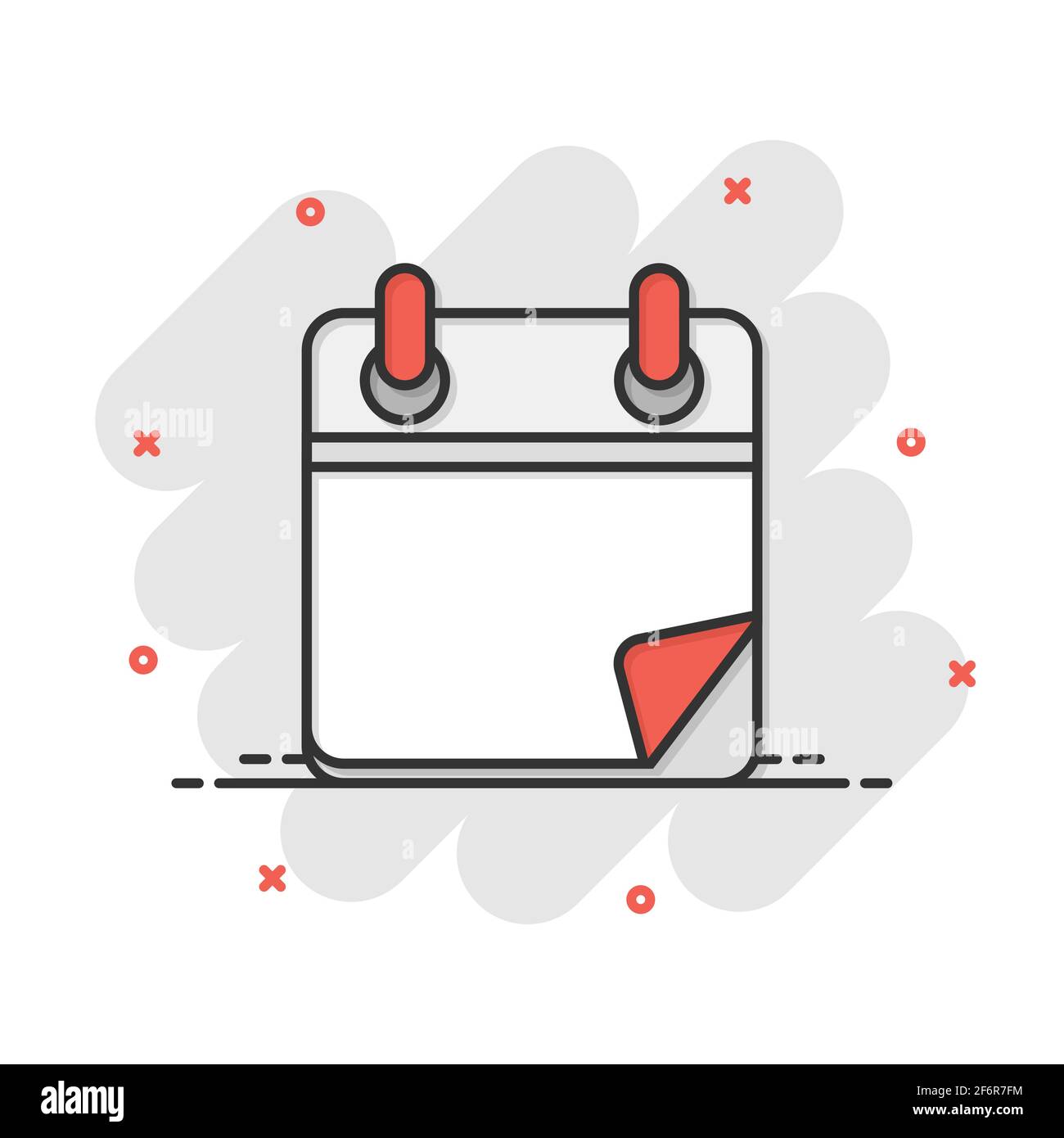 Calendar organizer icon in comic style. Appointment event vector ...