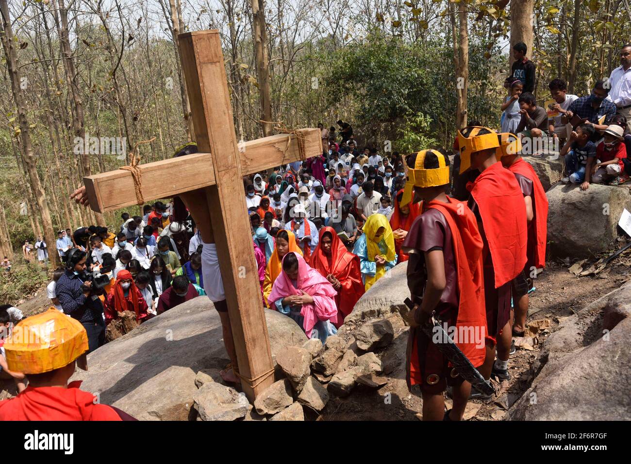 Guwahati, Assam, India. 2nd Apr, 2021. Christian devotee dressed as ...
