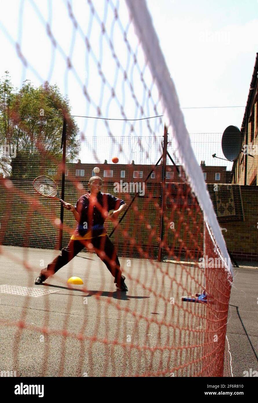 TENNIS COACHING AT LAURISTON PRIMARY SCHOOL IN HACKNEY. 17/6/02 PILSTON ...