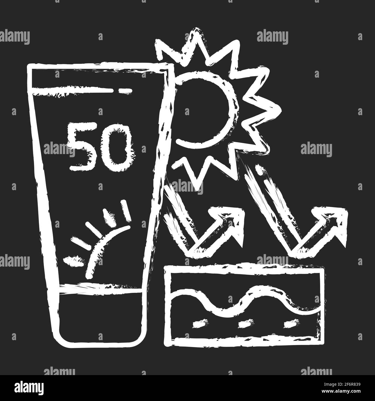 Skin protection chalk white icon on black background Stock Vector Image ...