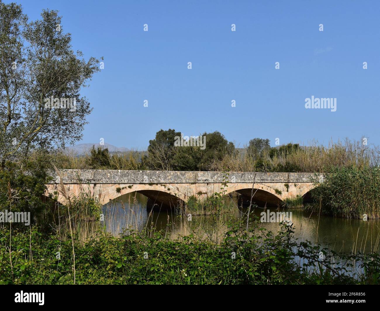 Stone bridge in the natural park of S'Albufera de Mallorca Stock Photo ...