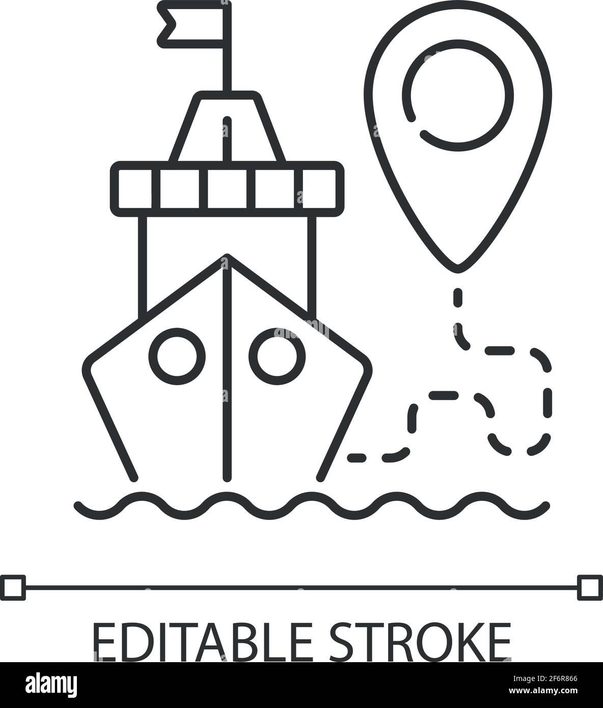 Ship tracking linear icon Stock Vector Image & Art - Alamy