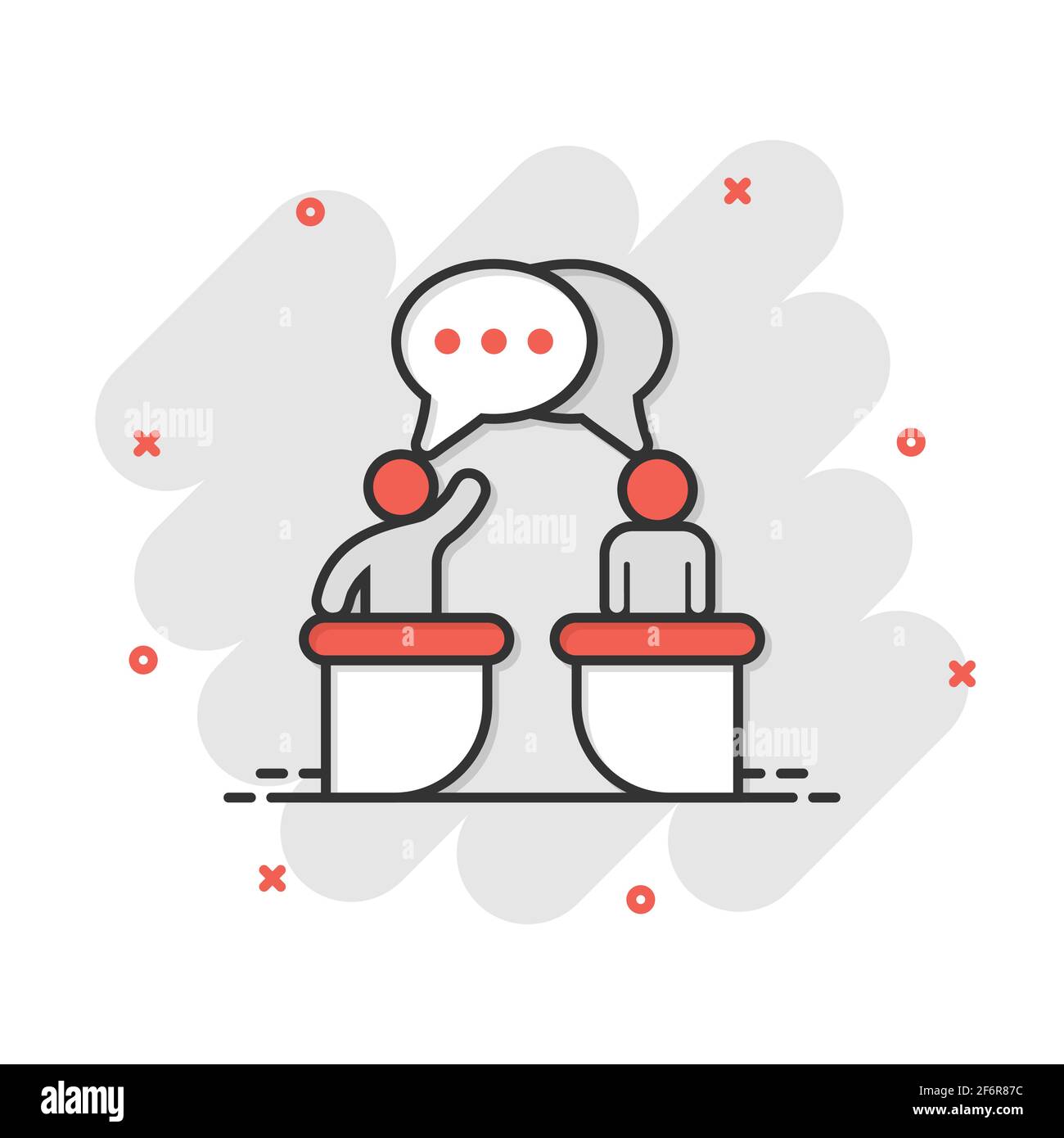 Politic debate icon in comic style. Presidential debates vector cartoon ...