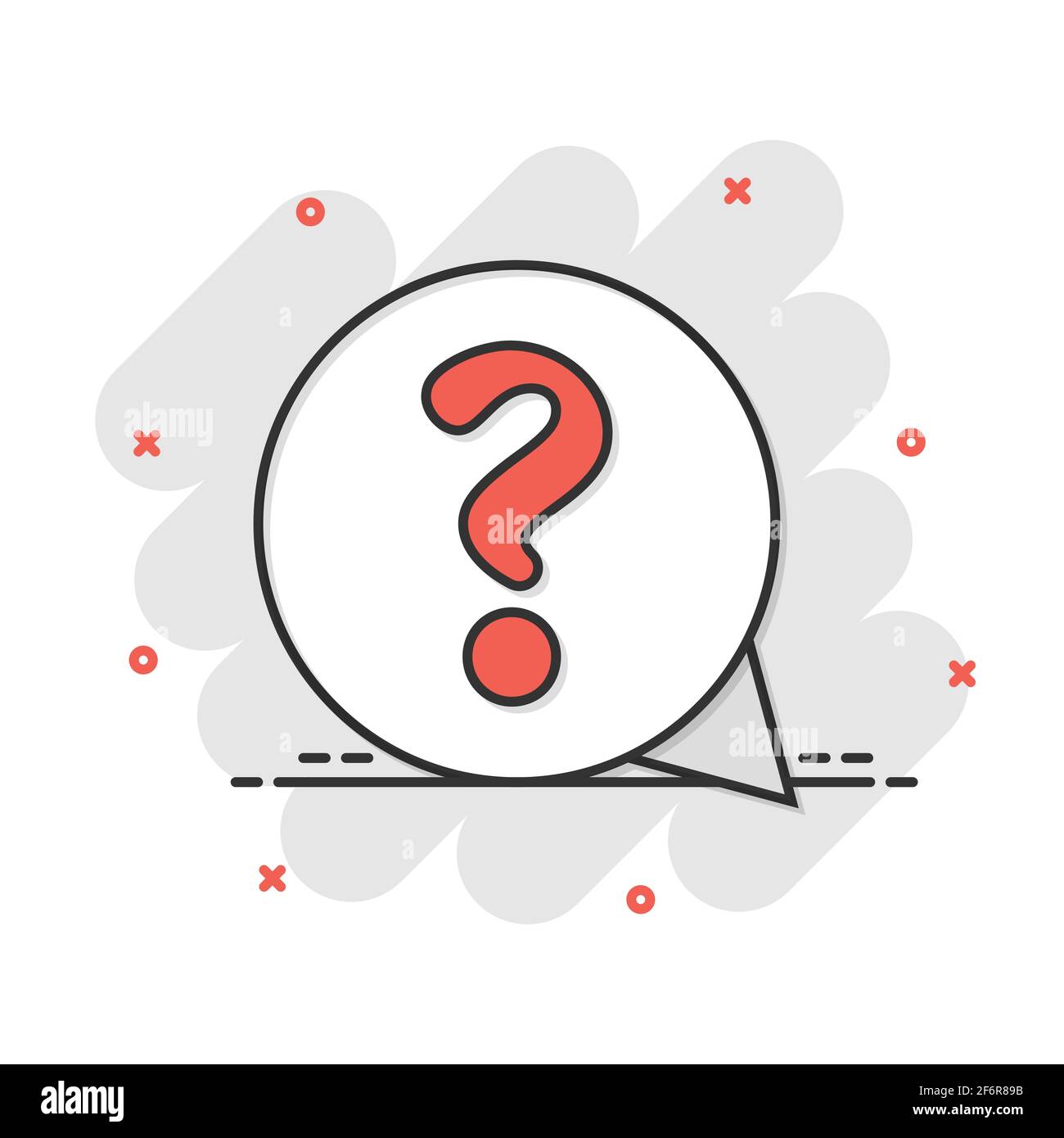 Question mark icon in comic style. Discussion speech bubble vector ...