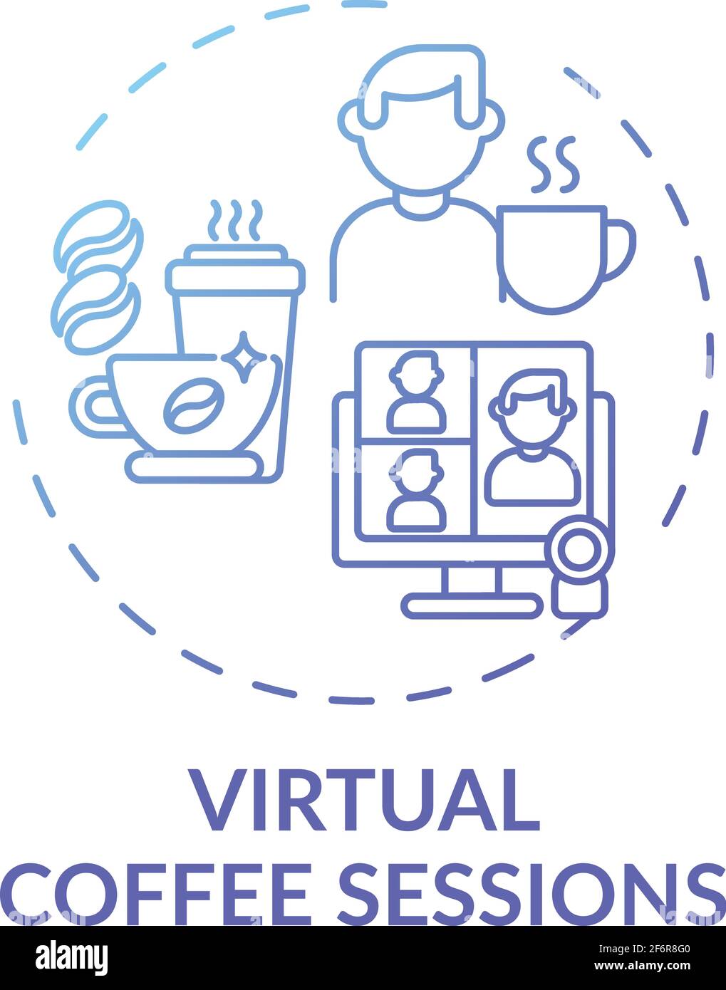 Virtual coffee sessions concept icon Stock Vector Image & Art - Alamy