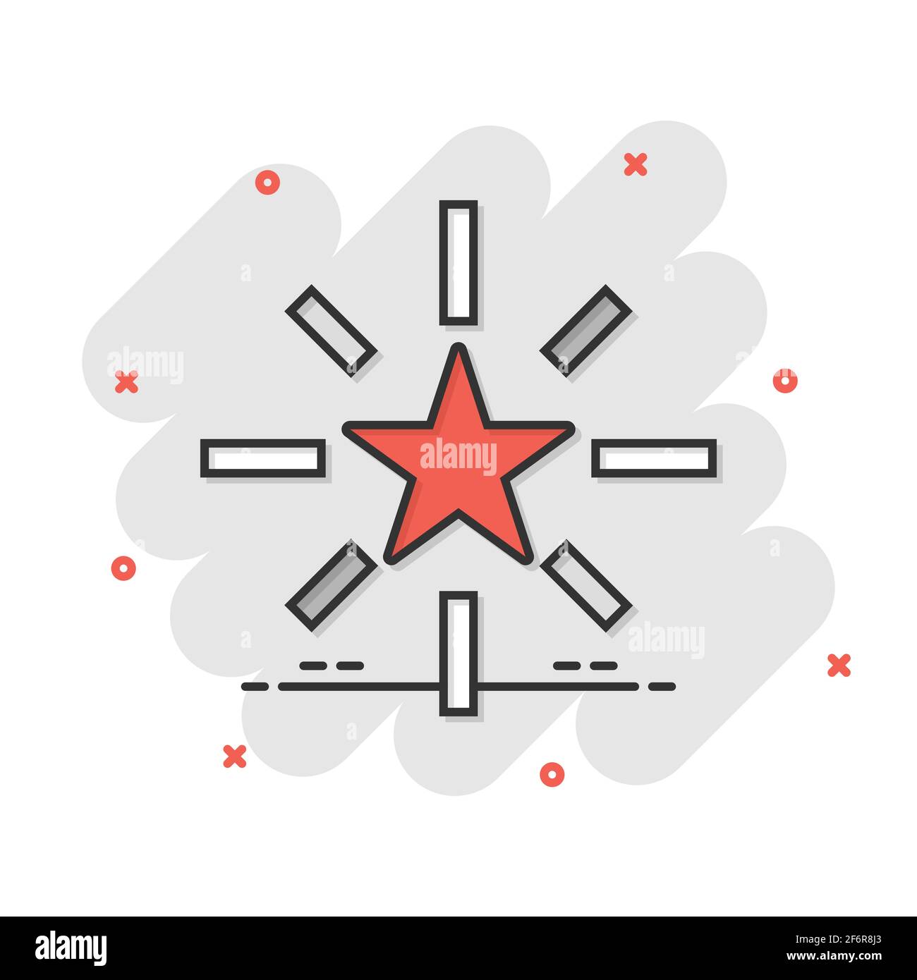Excellence icon in comic style. Star ribbon vector cartoon illustration ...