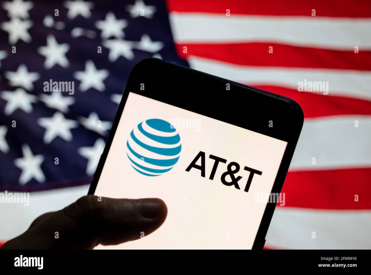 In this photo illustration the world's largest telecommunications ...