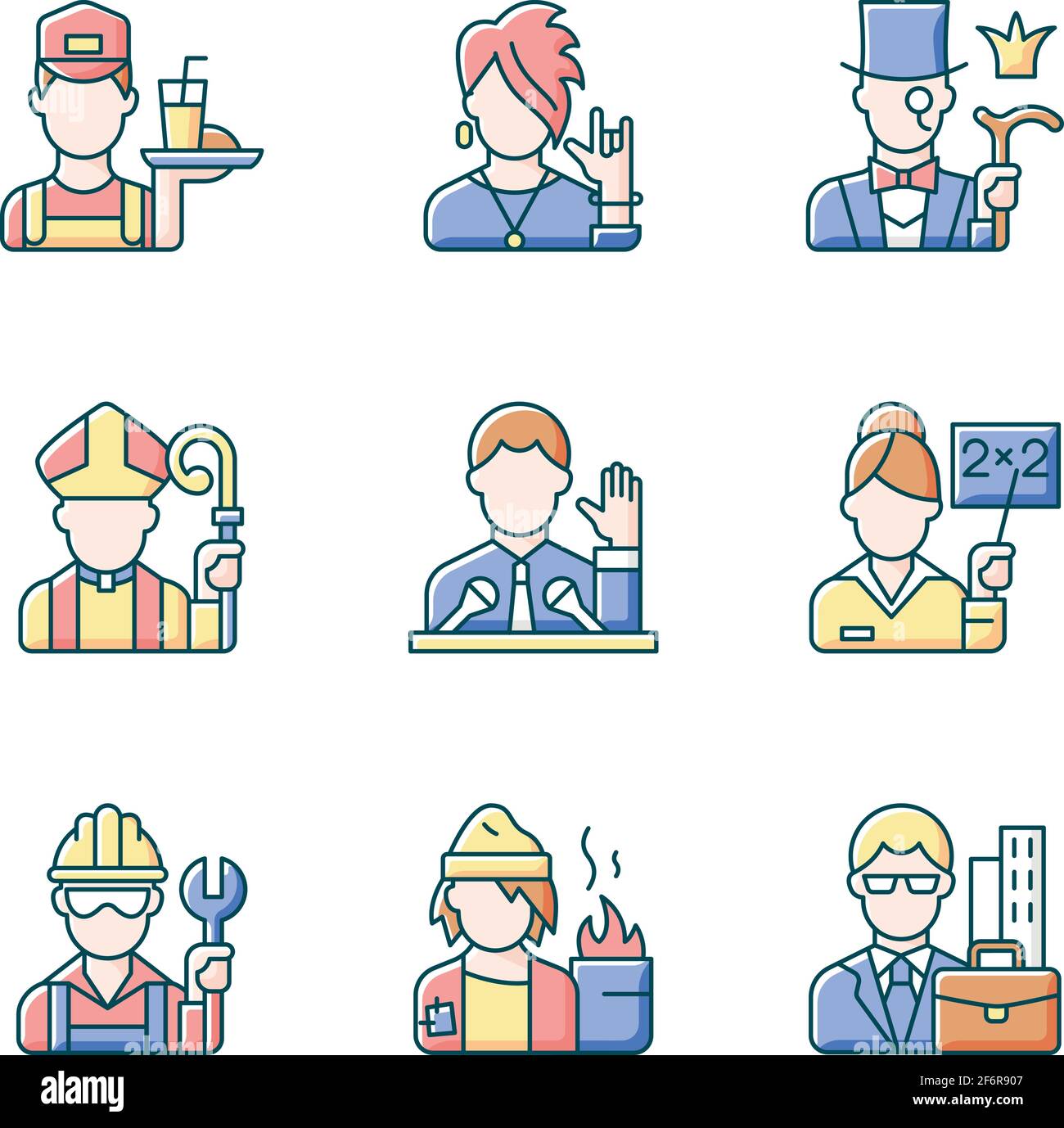 Social class RGB color icons set Stock Vector Image & Art - Alamy