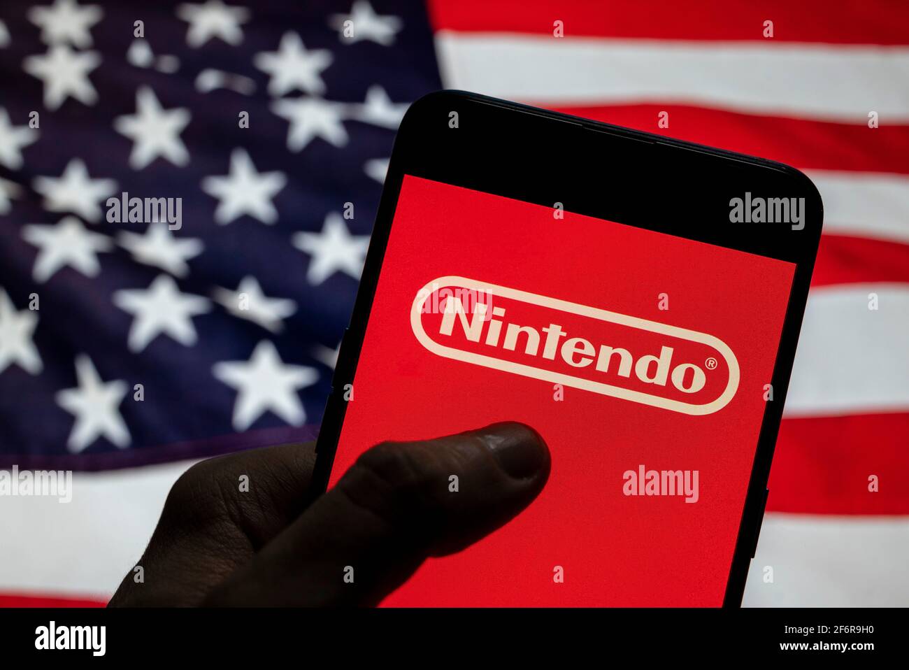 In this photo illustration the Japanese multinational video gaming ...