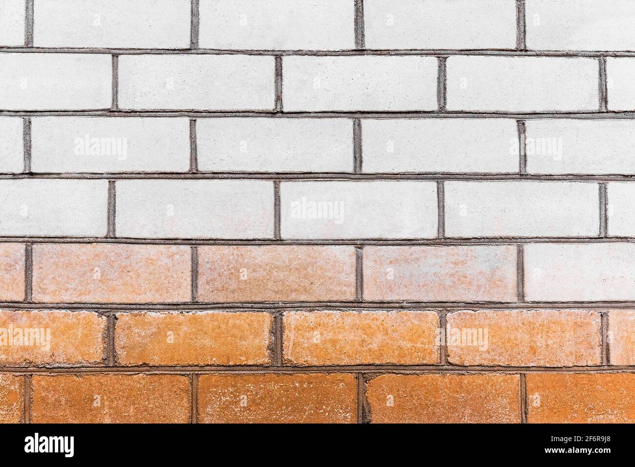 Old white brick wall texture with traces of dirty rust or mold ...