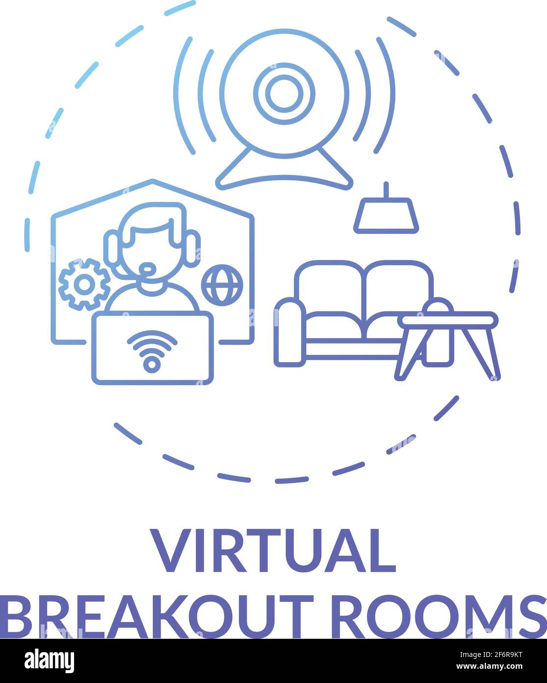 Virtual breakout rooms concept icon Stock Vector Image & Art - Alamy