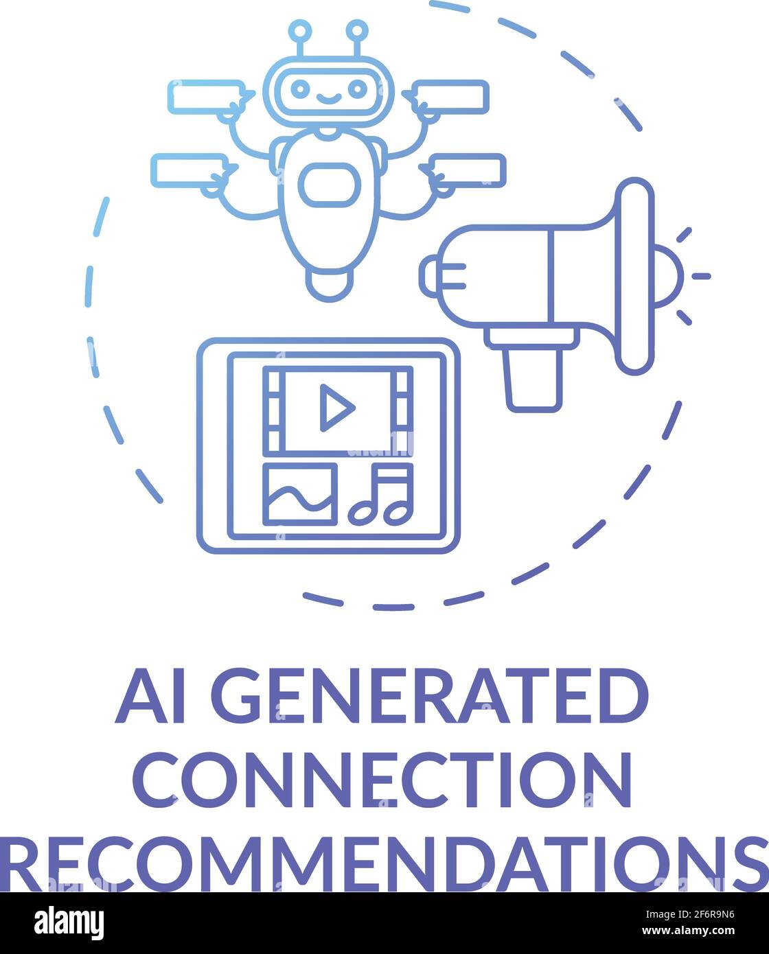 AI generated connection recommendations concept icon Stock Vector Image ...