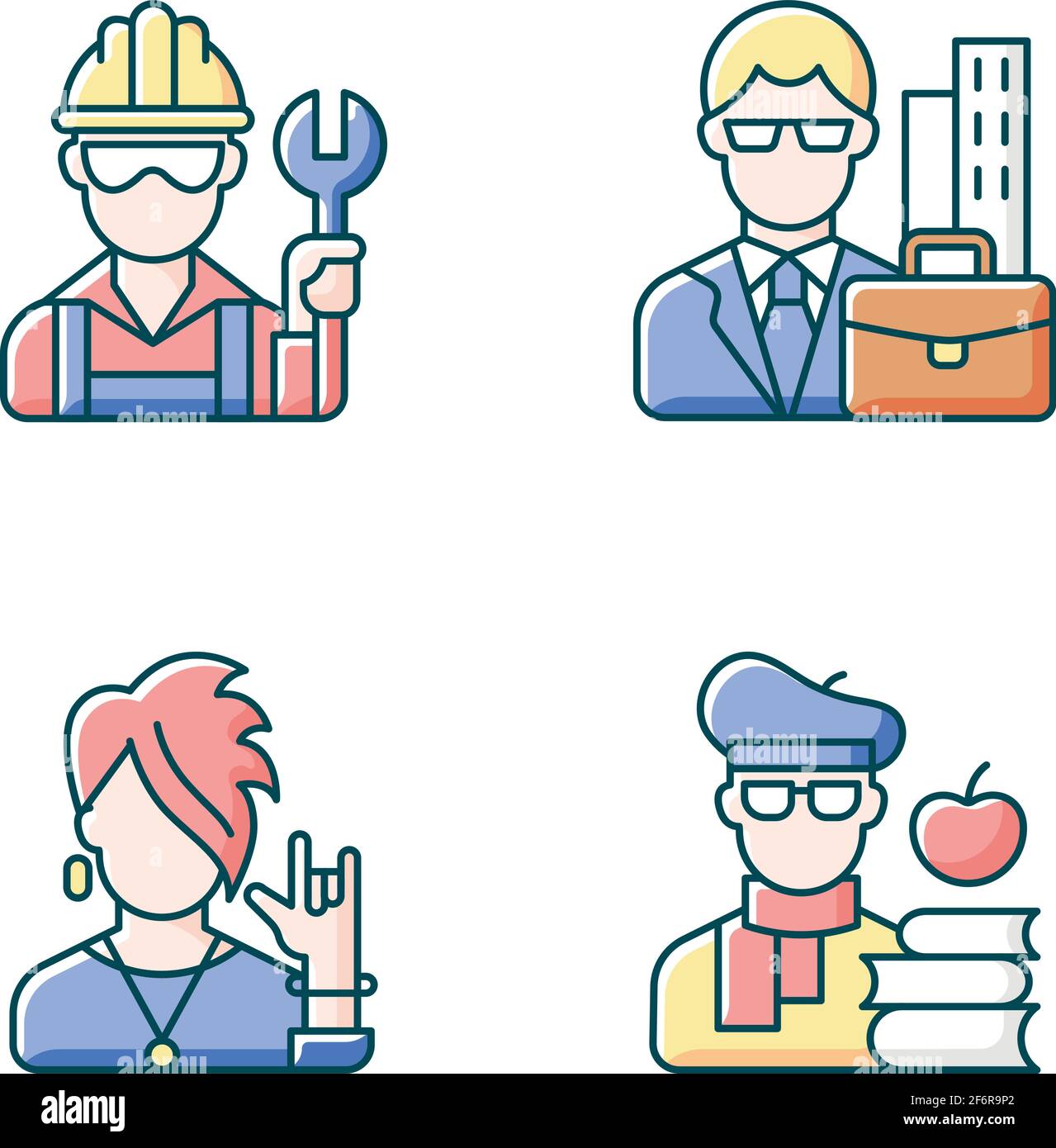 Social classification RGB color icons set Stock Vector Image & Art - Alamy