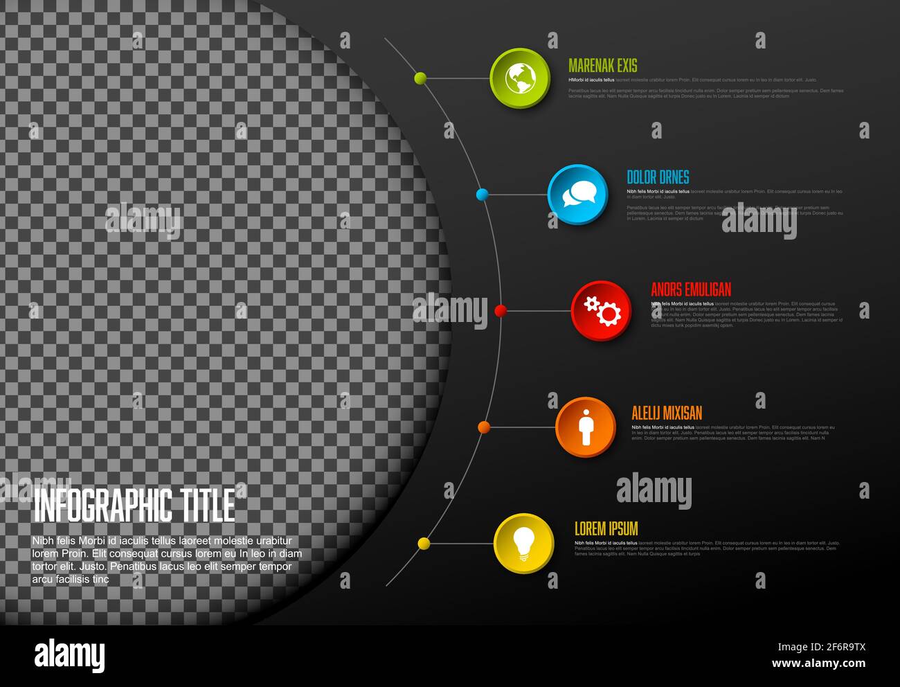 Vector Infographic timeline report template with big photo placeholder ...