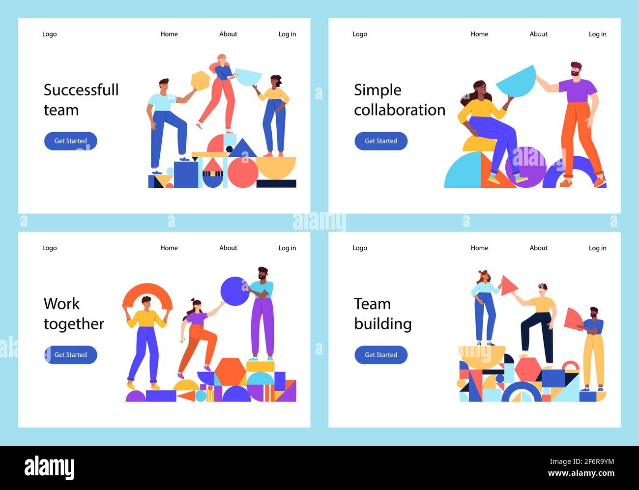 Teamwork geometric shapes Stock Vector Image & Art - Alamy