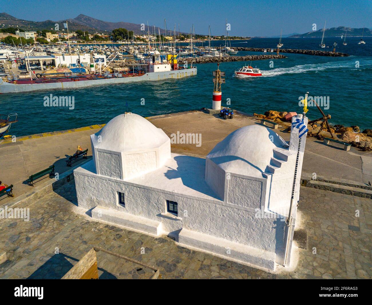 Aerial view of the island of Greek island Egina Stock Photo - Alamy