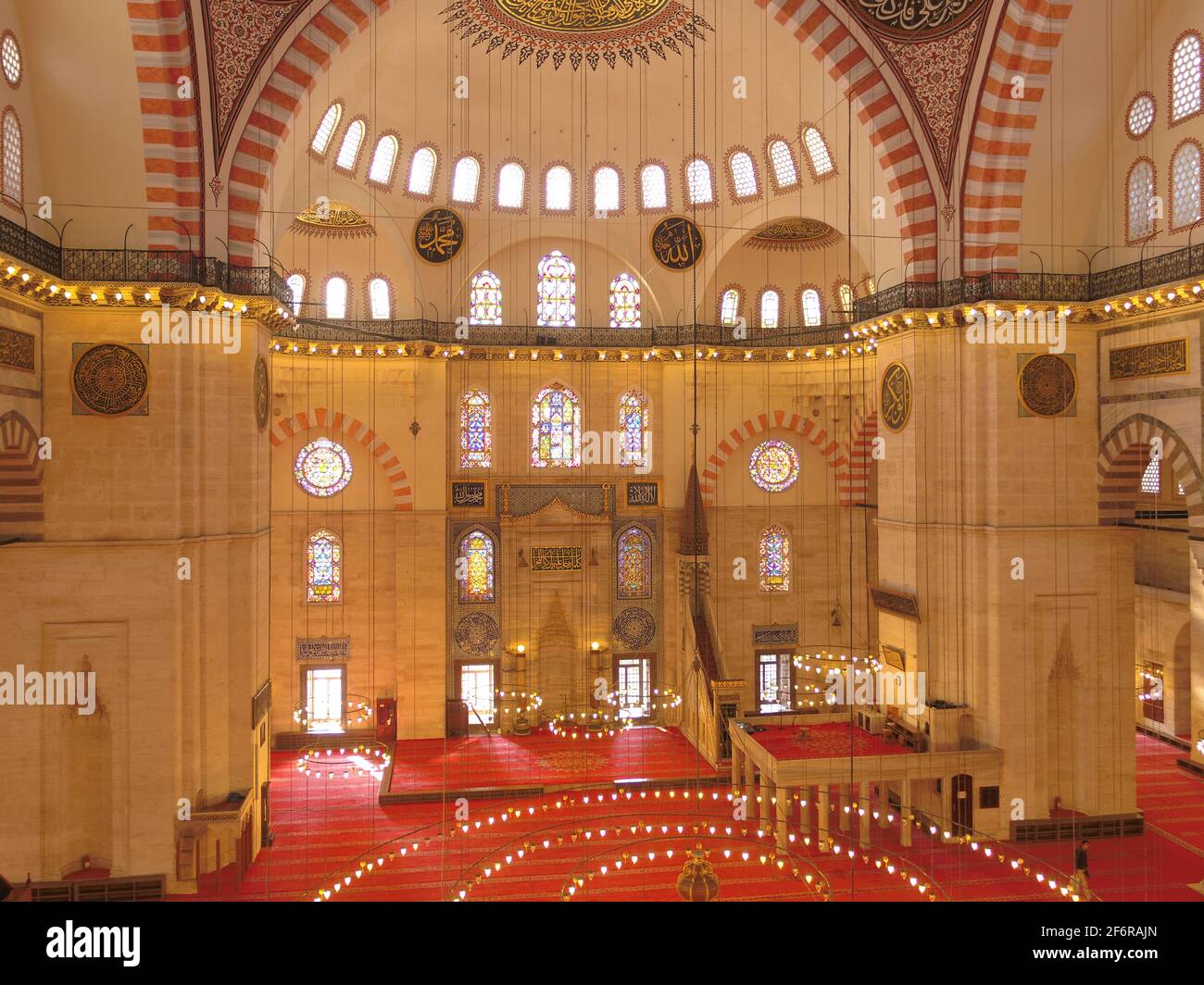 Inside of Istanbul Suleymaniye Mosque Stock Photo - Alamy