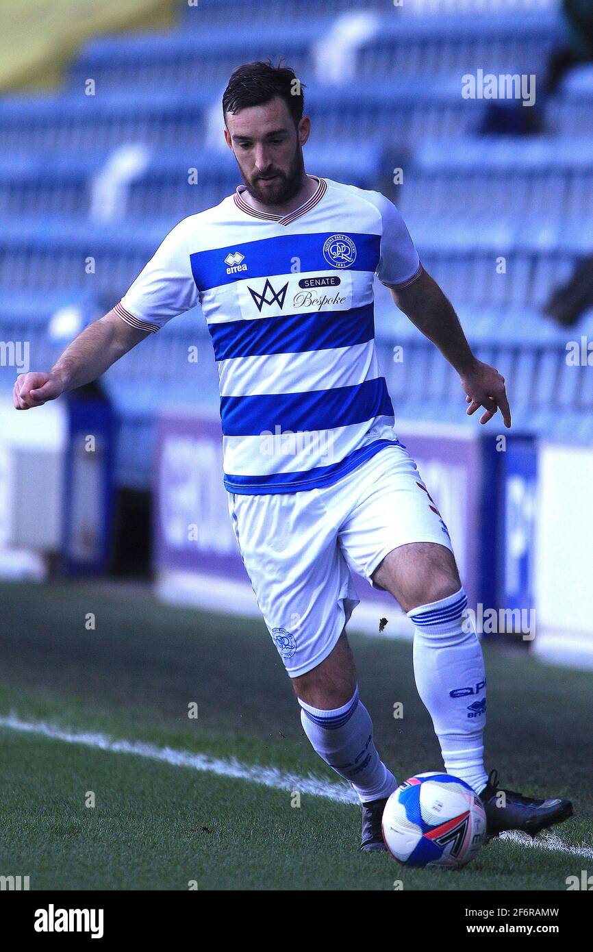London, UK. 02nd Apr, 2021. Lee Wallace of Queens Park Rangers in ...