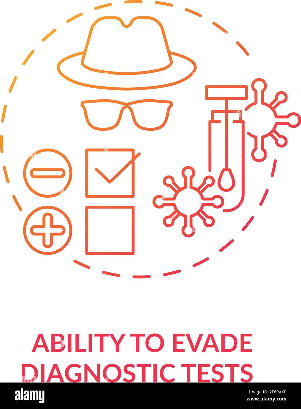 Ability to evade diagnostic tests concept icon Stock Vector Image & Art ...