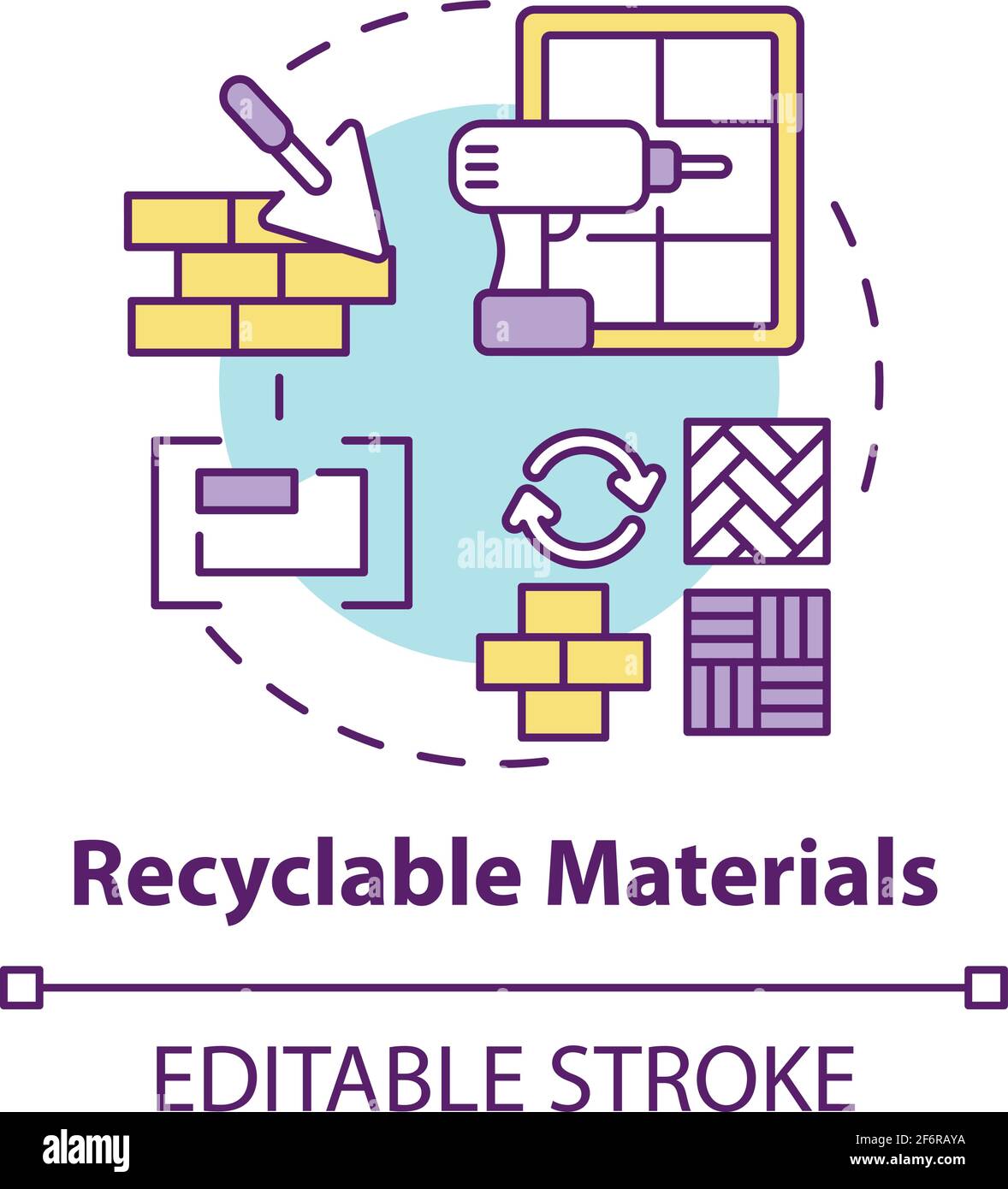 Recyclable materials concept icon Stock Vector Image & Art - Alamy