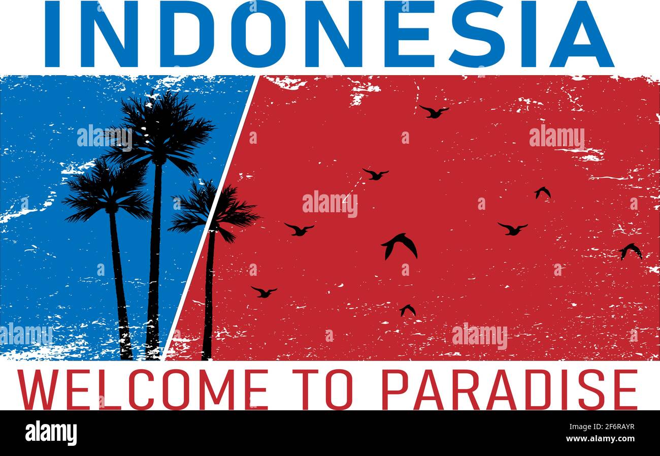 Indonesia Design typography vector illustration for t shirt Stock ...